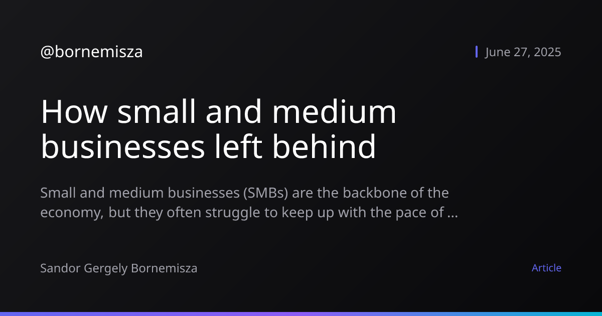How small and medium businesses left behind - Bornemisza